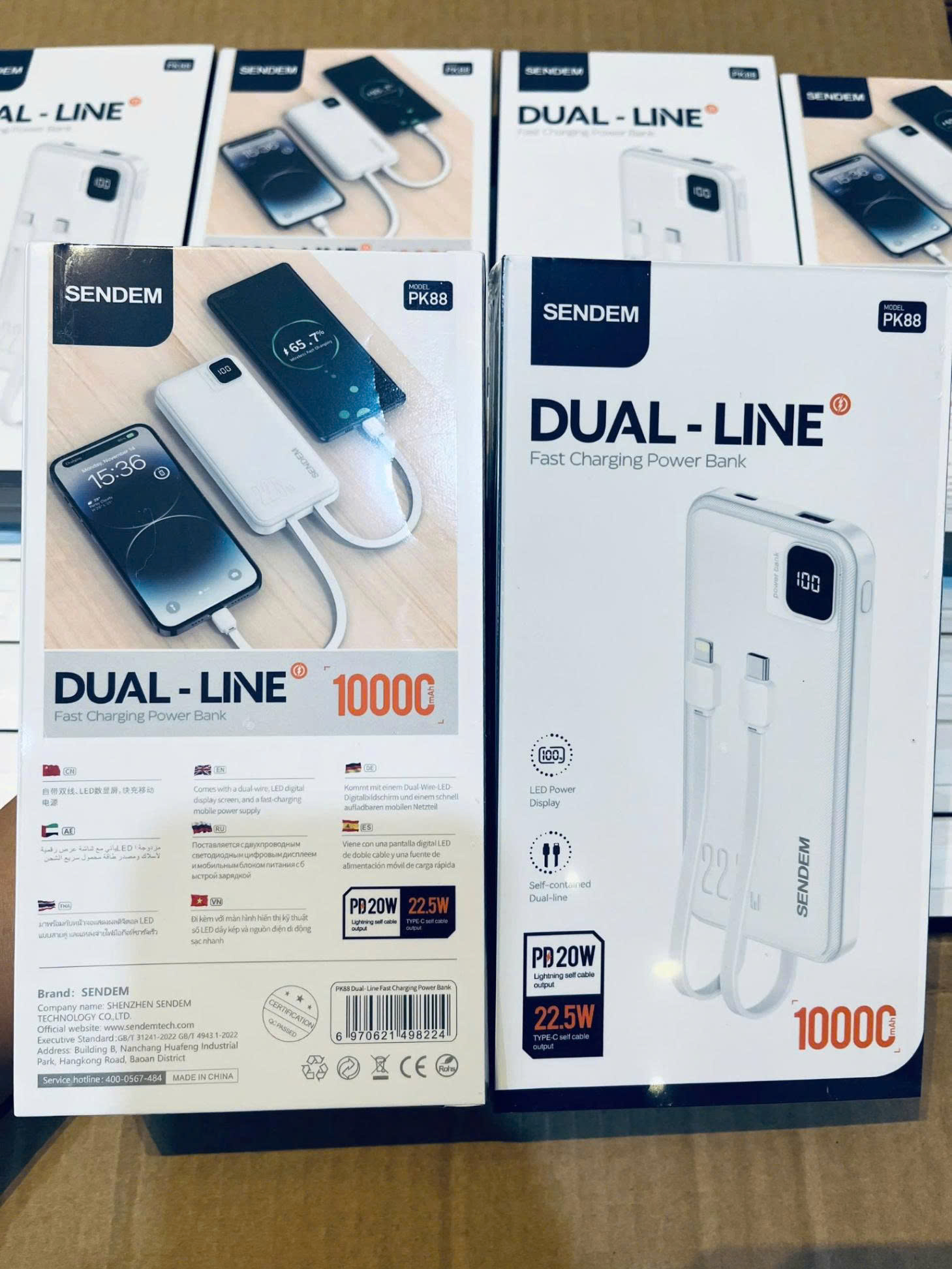 Sạc dự phòng Sendem PK88 10000Mah sạc nhanh 22.5W/PD20W tích hợp dây ...